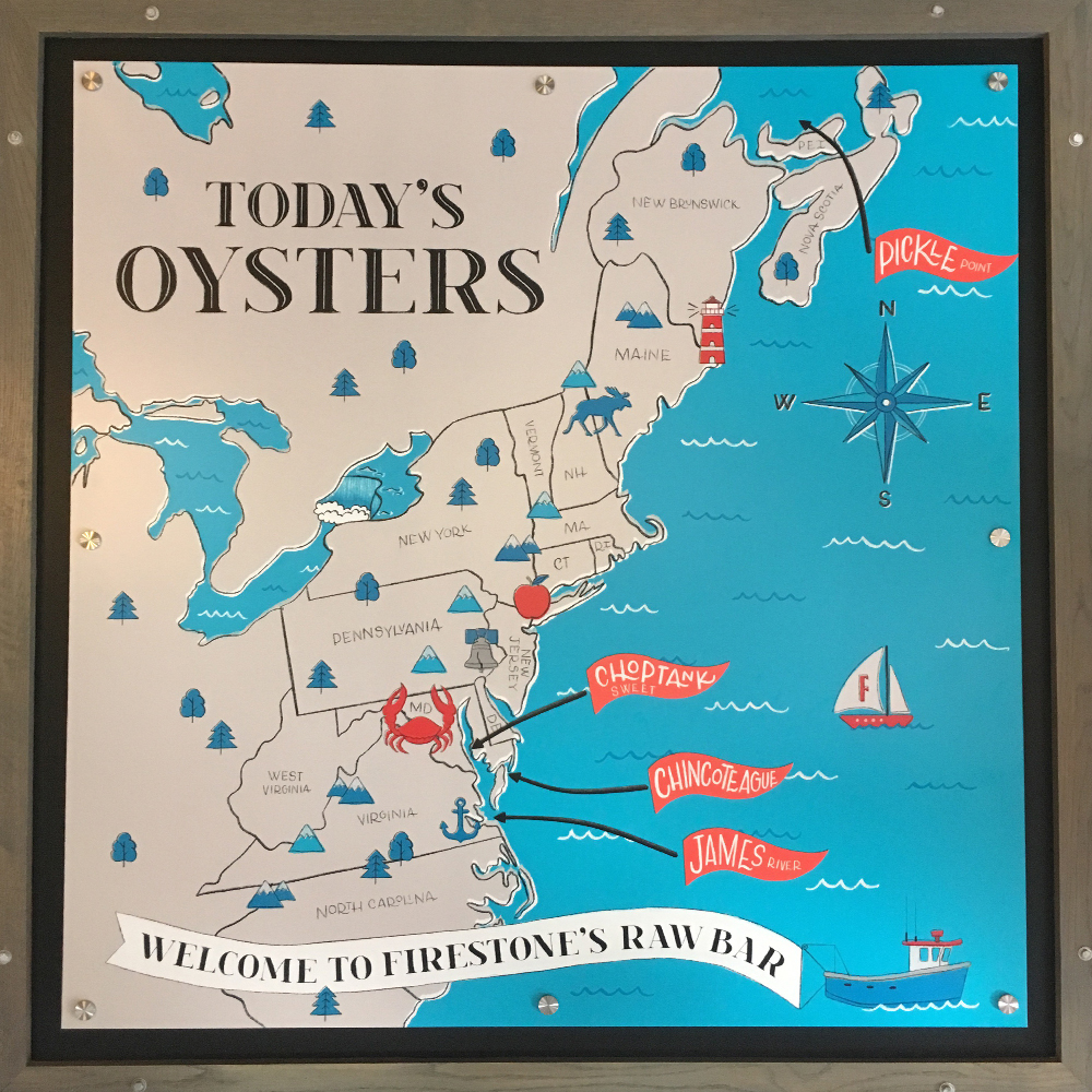 Firestone's Raw Bar Oyster Map | Postern